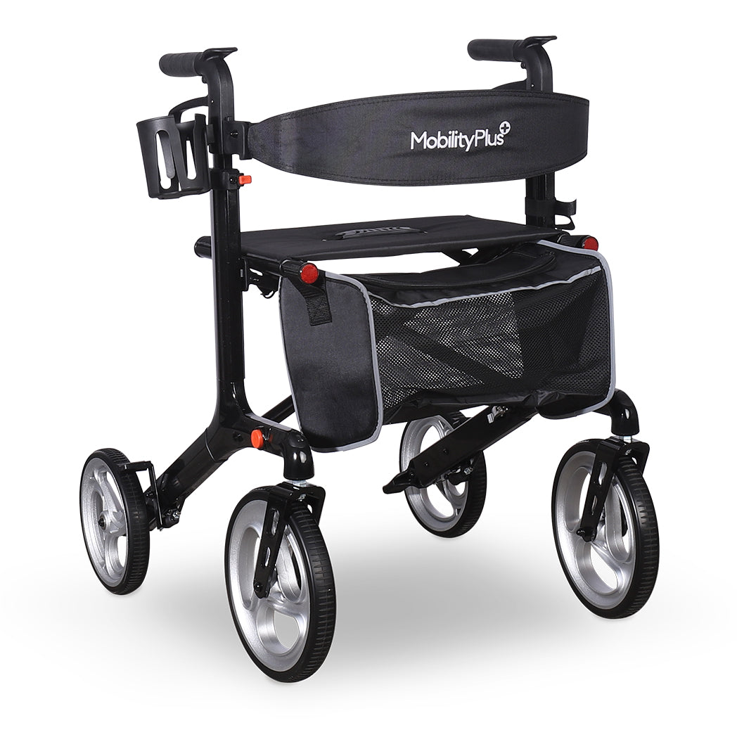 MobilityPlus+ Deluxe 2.0 Ultra-Light Folding Rollator with Seat ...