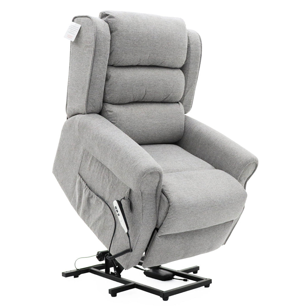 Dorchester Dual Motor Riser Recliner - Grey Chenille Fabric ...
