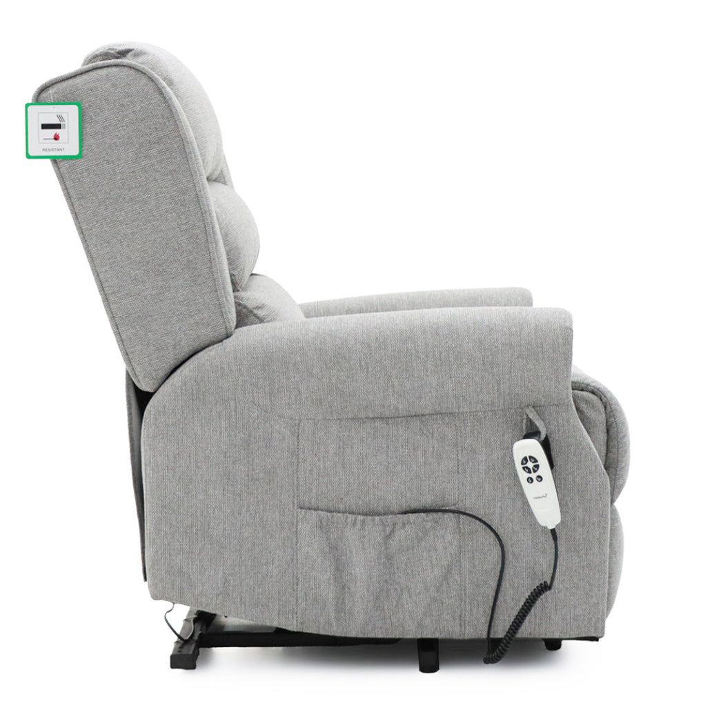Dorchester Dual Motor Riser Recliner - Grey Chenille Fabric ...