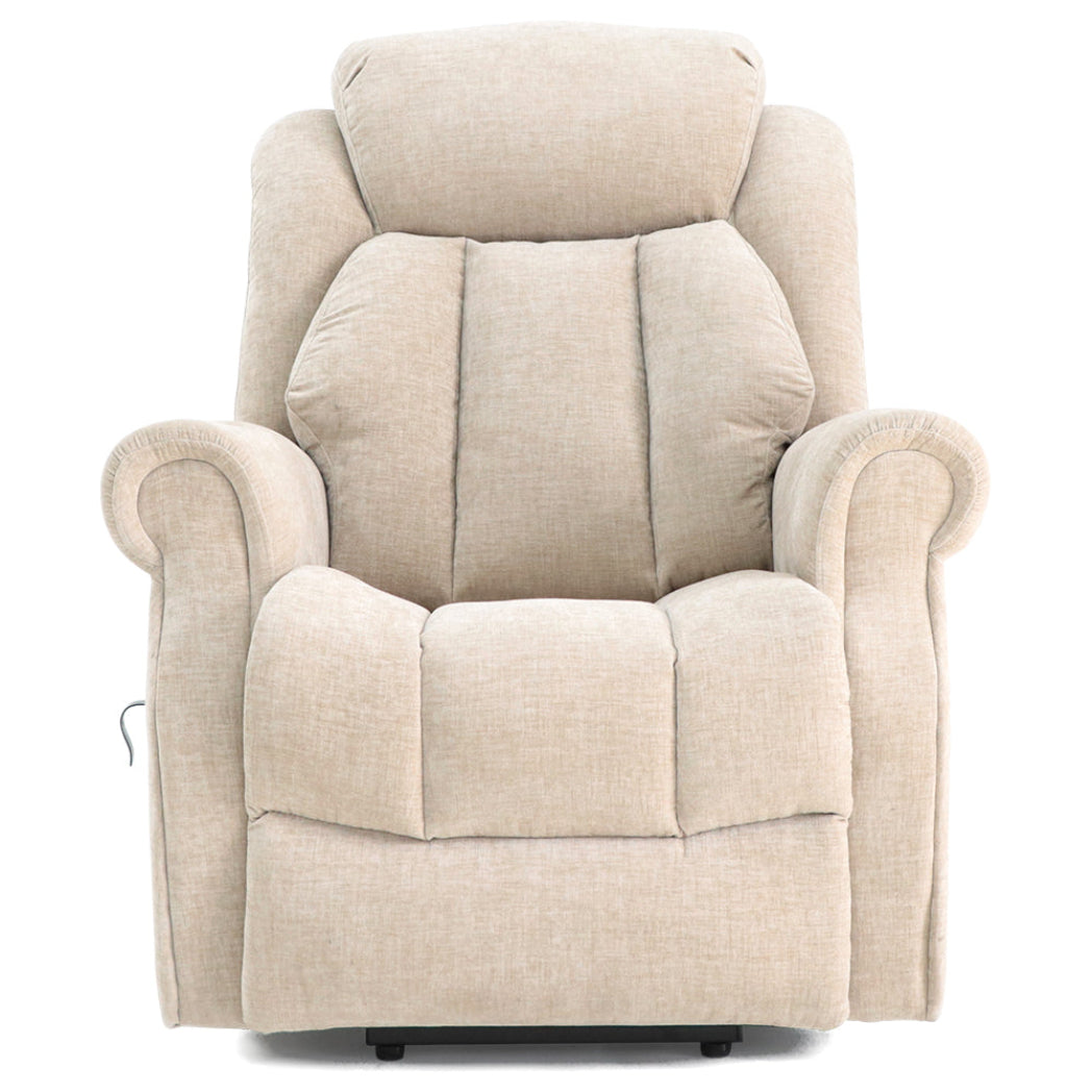 Langham Riser Recliner with Heat and Massage - Oatmeal Chenille Fabric ...